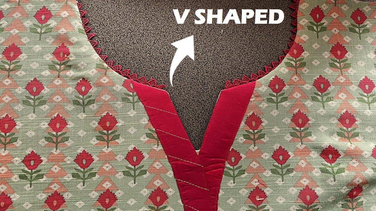 Famous V Placket Neck Design Cutting and Stitching | Winter Dress ...
