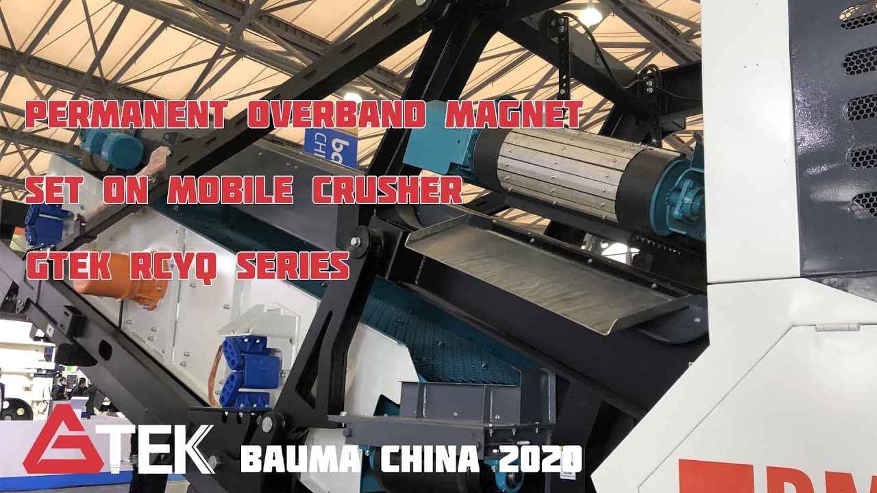 Permanent Overband Magnet Set on Mobile Crushers | GTEK MAGNET - YouTube