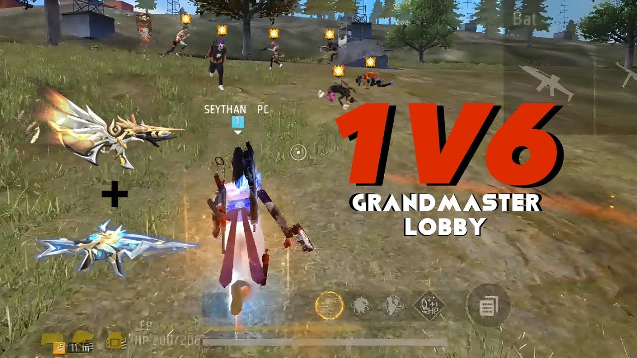 1V6 GRANDMASTER LOBBY എന്റെ മോനെ സീൻ☠️ CHALLENGE RANK PUSH... MEE WITH USR #SEYTHAN PC # ...
