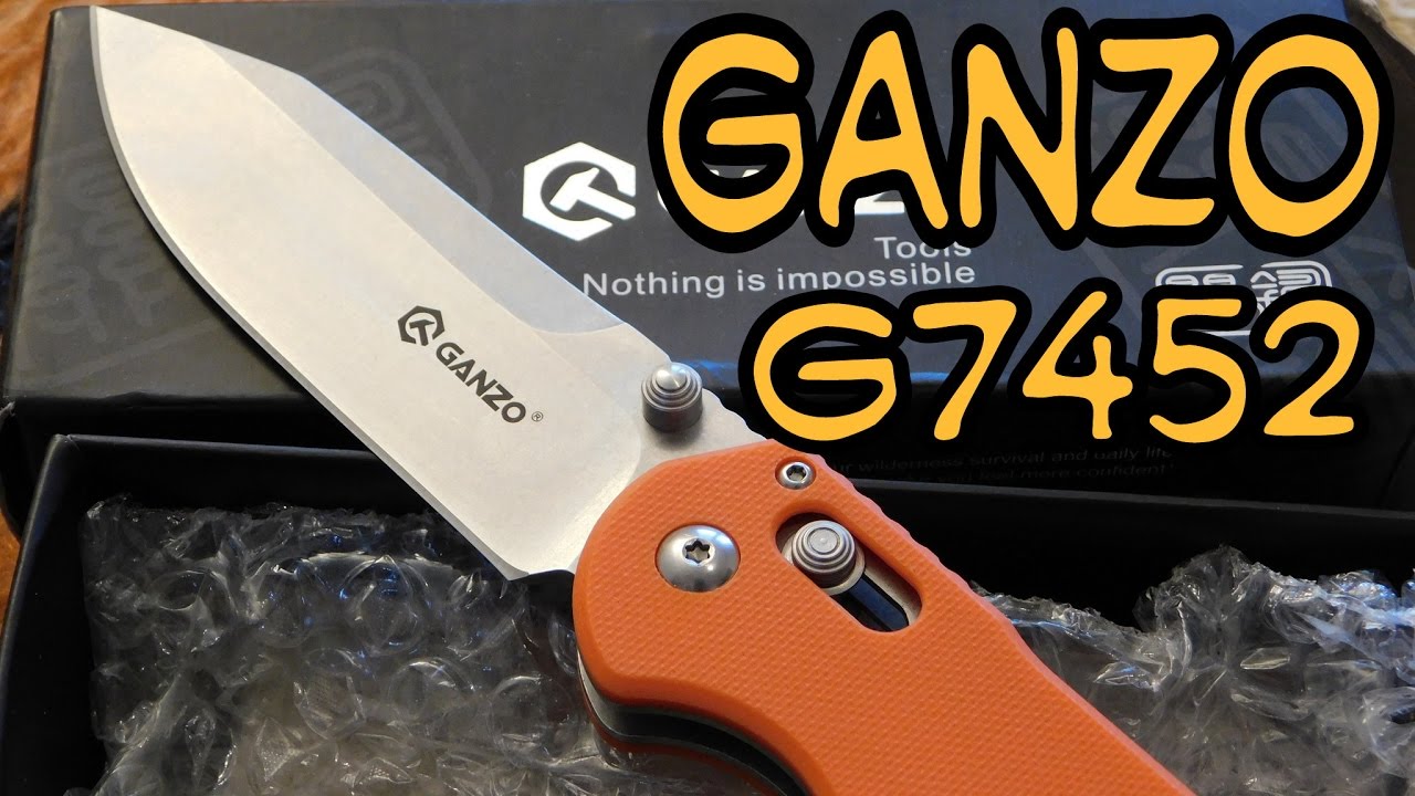 Ganzo G7452-OR-WS Stainless Steel Knife - unbox - YouTube