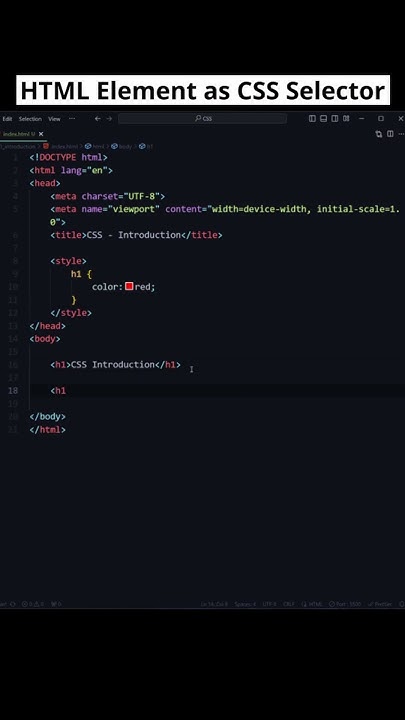 Master Html Elements As Css Selectors With H1 Tag Example Csstutorial Codewithmayur Youtube