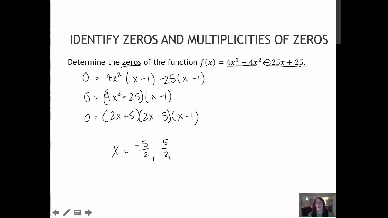 70.1 Identify Zeros and Multiplicities of Zeros (3.2) - YouTube