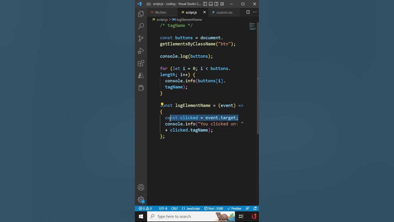 Element Tagname Property Javascript Tutorial For Beginners Youtube