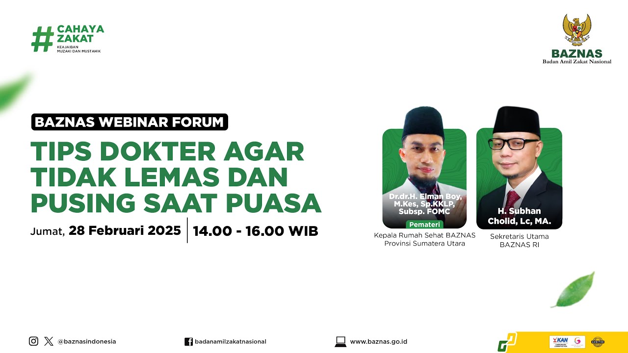 BAZNAS WEBINAR FORUM | TIPS DOKTER AGAR TIDAK LEMAS DAN PUSING SAAT ...