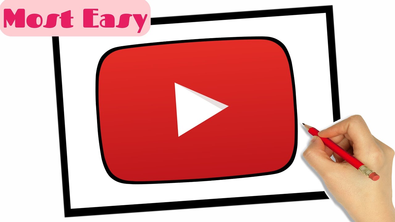 Easy YouTube Logo Drawing|How To Draw YouTube Icon/Logo - YouTube