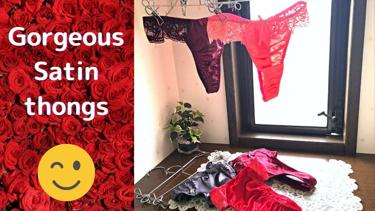 My Gorgeous Satin Thongs Vertical Video My Underwear Collection