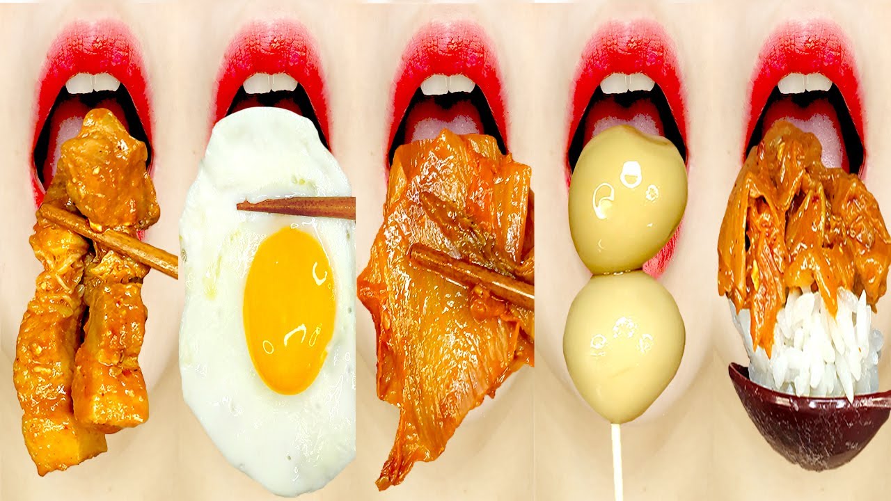 ASMR SPICY KIMCHI JJIM - Korean Home Meal Food Eating Sounds 집밥 먹방 김치찜 ...