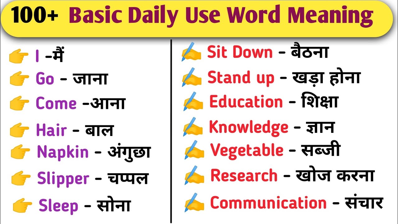 100+ Daily Use Words📚 Meaning 📝 // English ⌛Vocabulary ll #english # ...