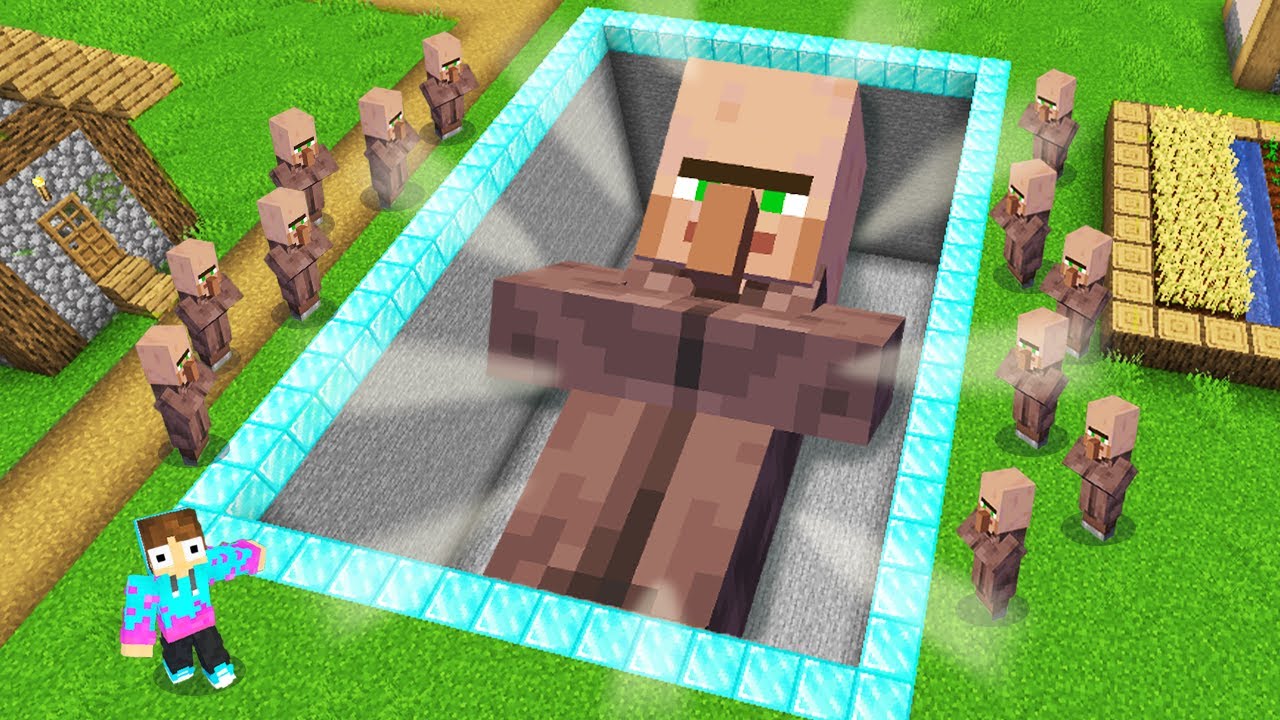 I DUG A PIT IN THE VILLAGE AND FOUND A GIANT VILLAGER in Minecraft ...
