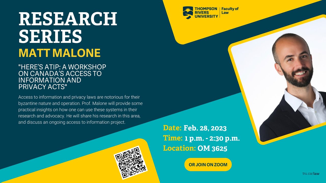 TRU Faculty of Law Research Series with Prof. Malone - YouTube