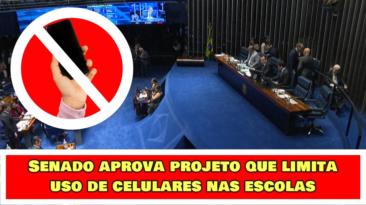 Senado aprova projeto que limita uso de celulares nas escolas - YouTube