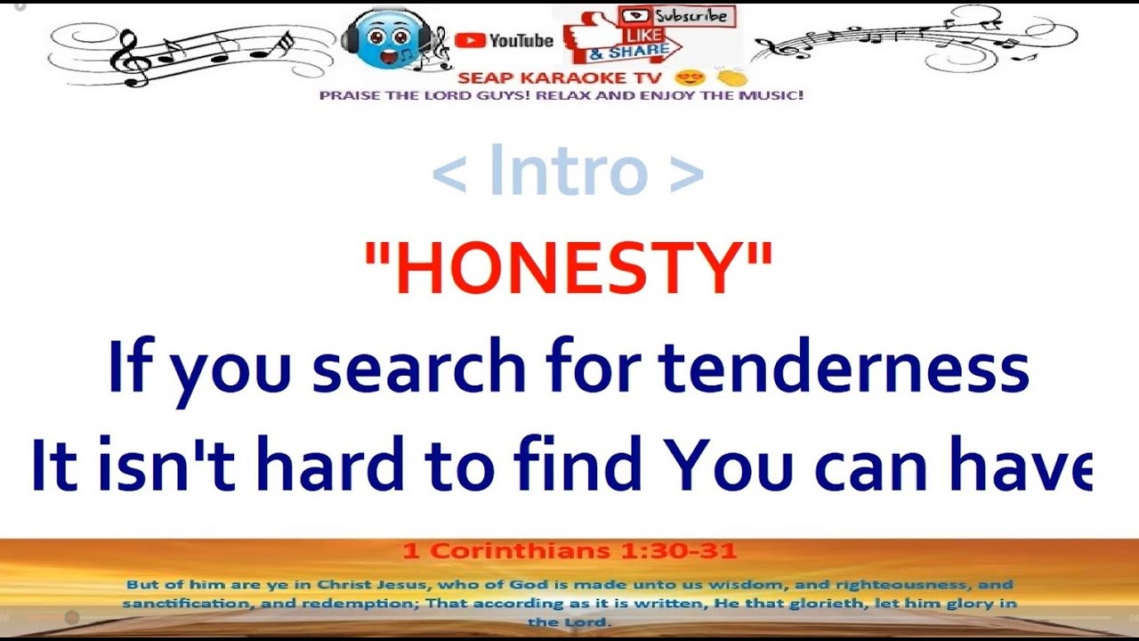HONESTY KARAOKE LYRICS BY BILLY JOEL - YouTube