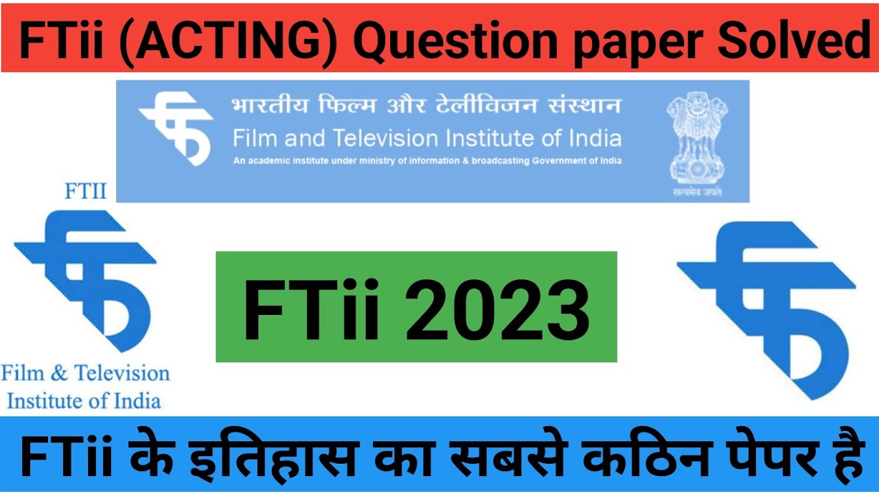 FTii entrance exam question paper solved 2023 | FTii entrance exam ...