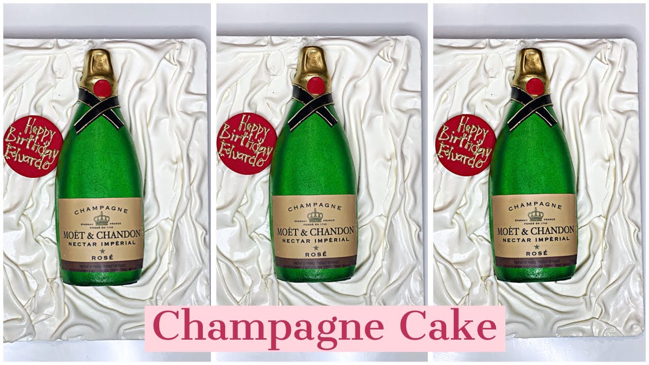 HOW TO MAKE A CHAMPAGNE BOTTLE CAKE/MOET BOTTLE CAKE - YouTube