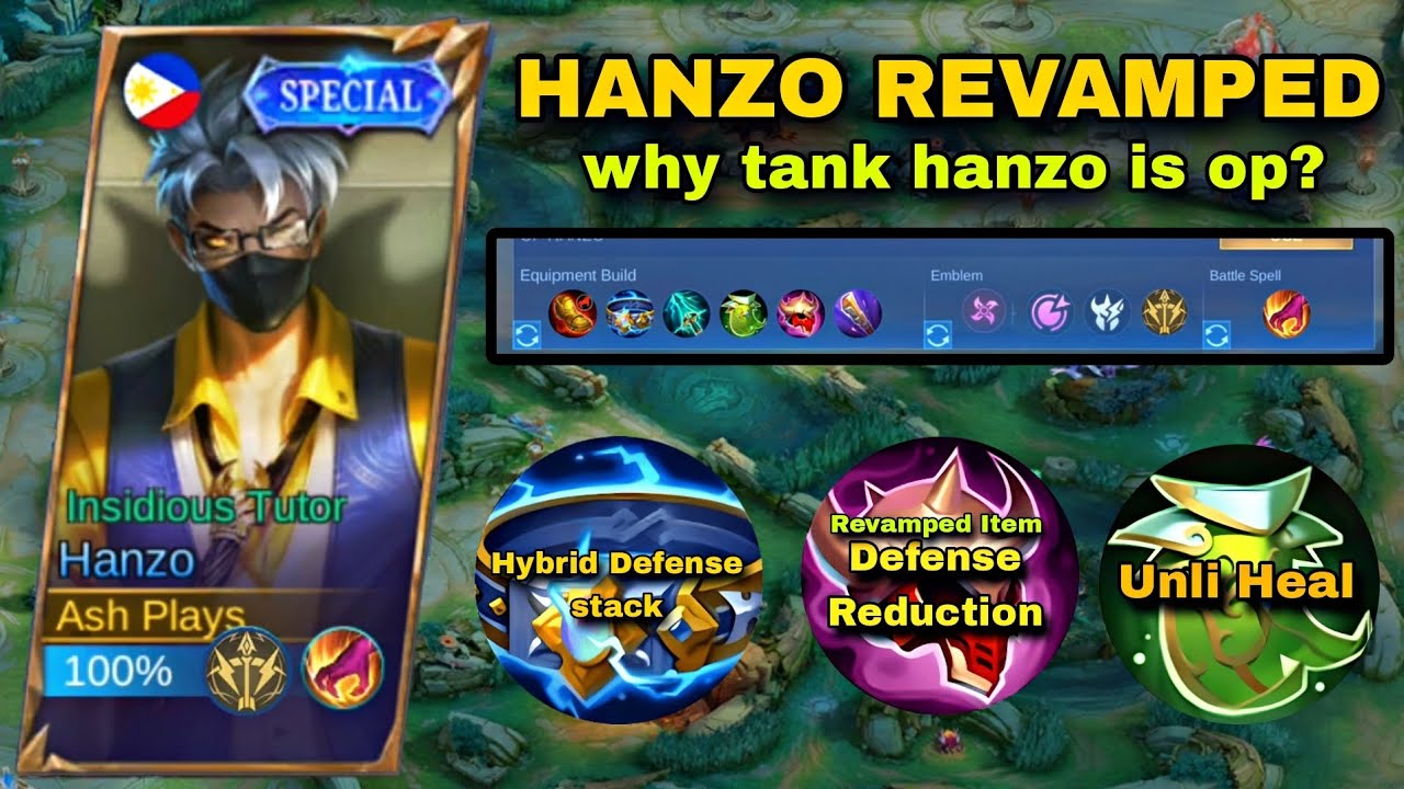 18 KILLS!! SEMI TANK BUILD HANZO REVAMPED!!😱 (tank but still high ...