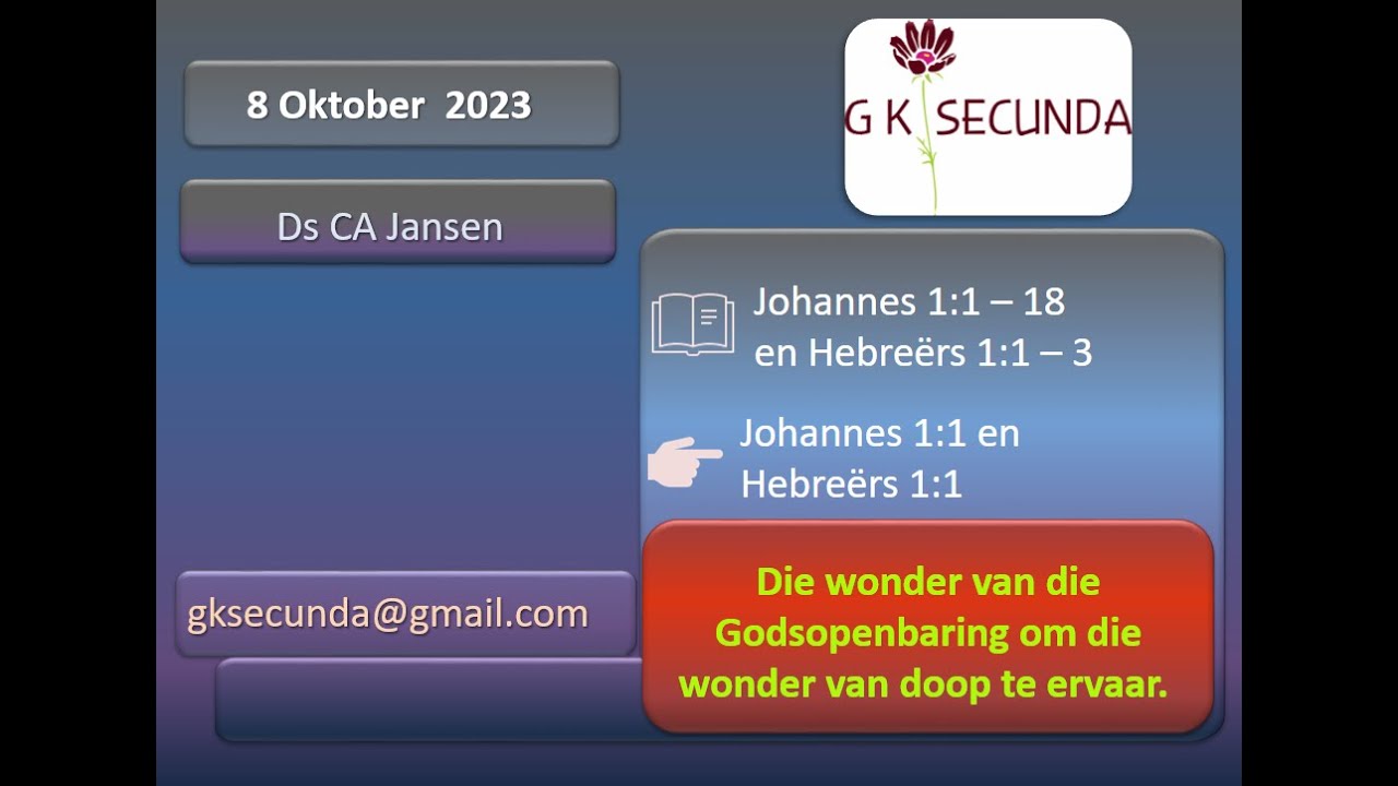 Die wonder van die Godsopenbaring om die wonder van doop te ervaar ...