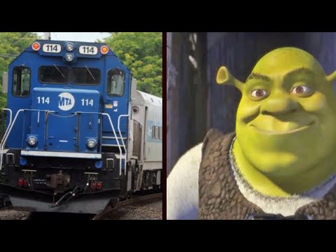 Shrek rides the train. - YouTube