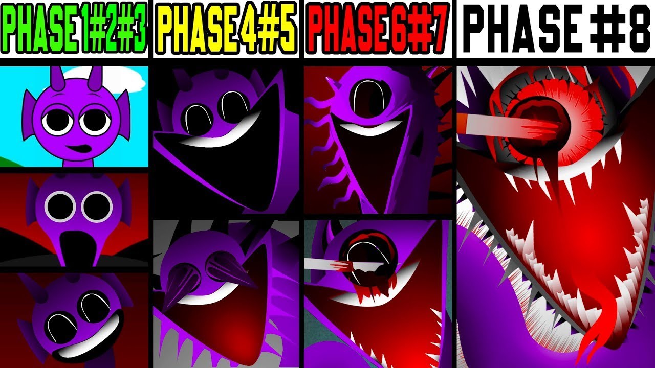 Incredibox Sprunki - All Purple (Durple) All Horror Version - Phase 1,2 ...