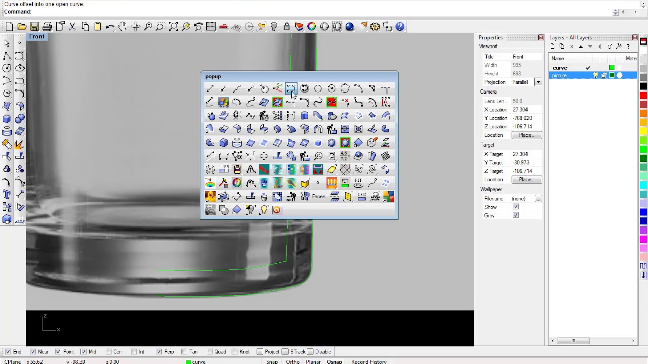 Tutorial Membuat Gelas 3D dengan Gambar Menggunakan Rhinocerus - YouTube