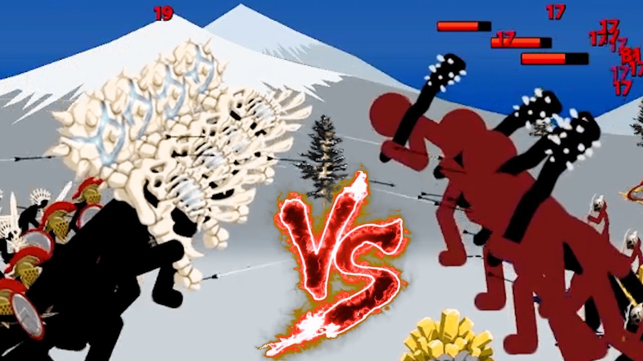 GIANTS AND GIANTS VS ARCHIDON fight over fire | STICK WAR LEGACY ...