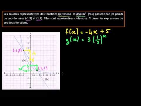 Les expressions d'une fonction affine et d'une fonction exponentielle ...