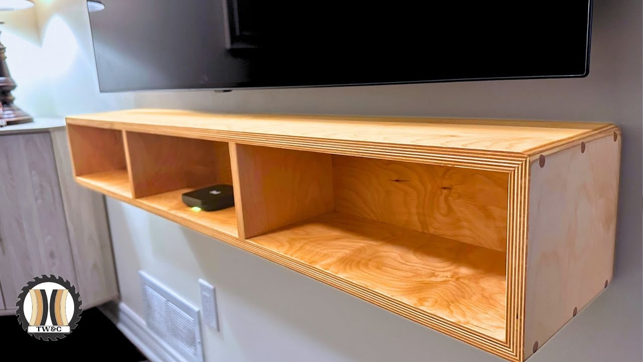 How to Build a DIY Floating Console Shelf with Baltic Birch Wood ...