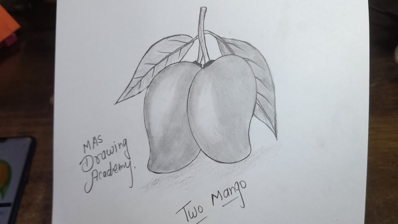 how to draw two mango easy step by step #trending #viralvideo #artvideo ...
