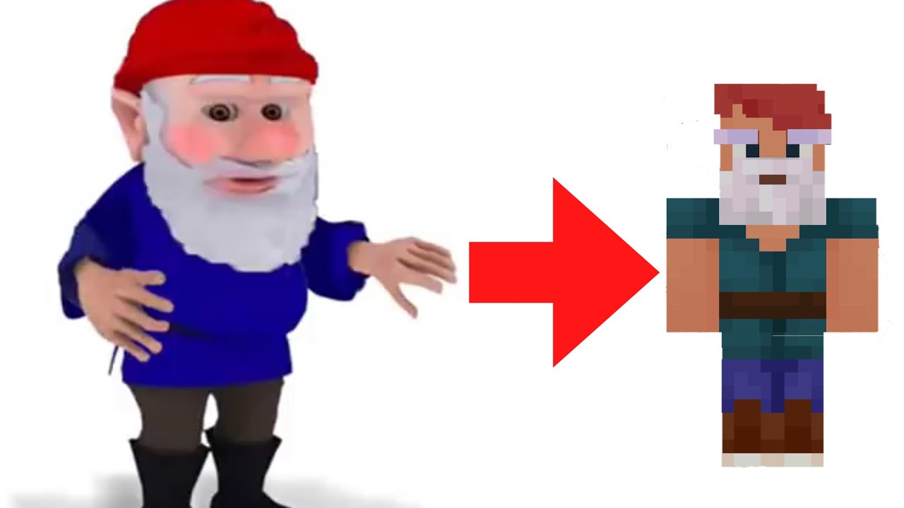 How to make a gnome in Minecraft skin creator - YouTube