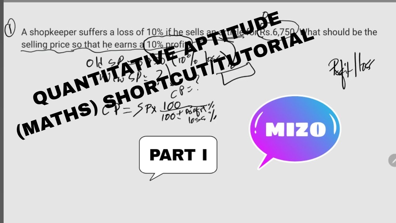 Quantitative Aptitude (Maths) shortcut/tutorial in Mizo Part I (Based on SSC Previous Year Paper ...