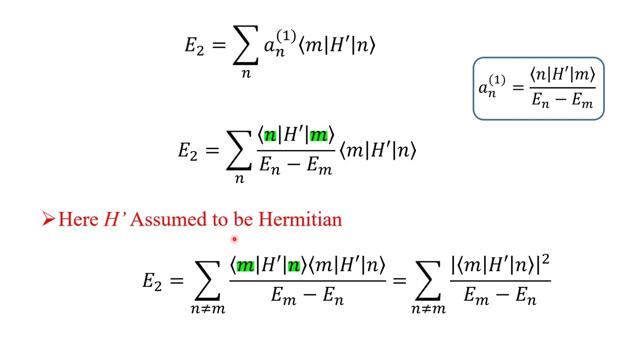 Q 6.2 Second order perturbation theory - YouTube