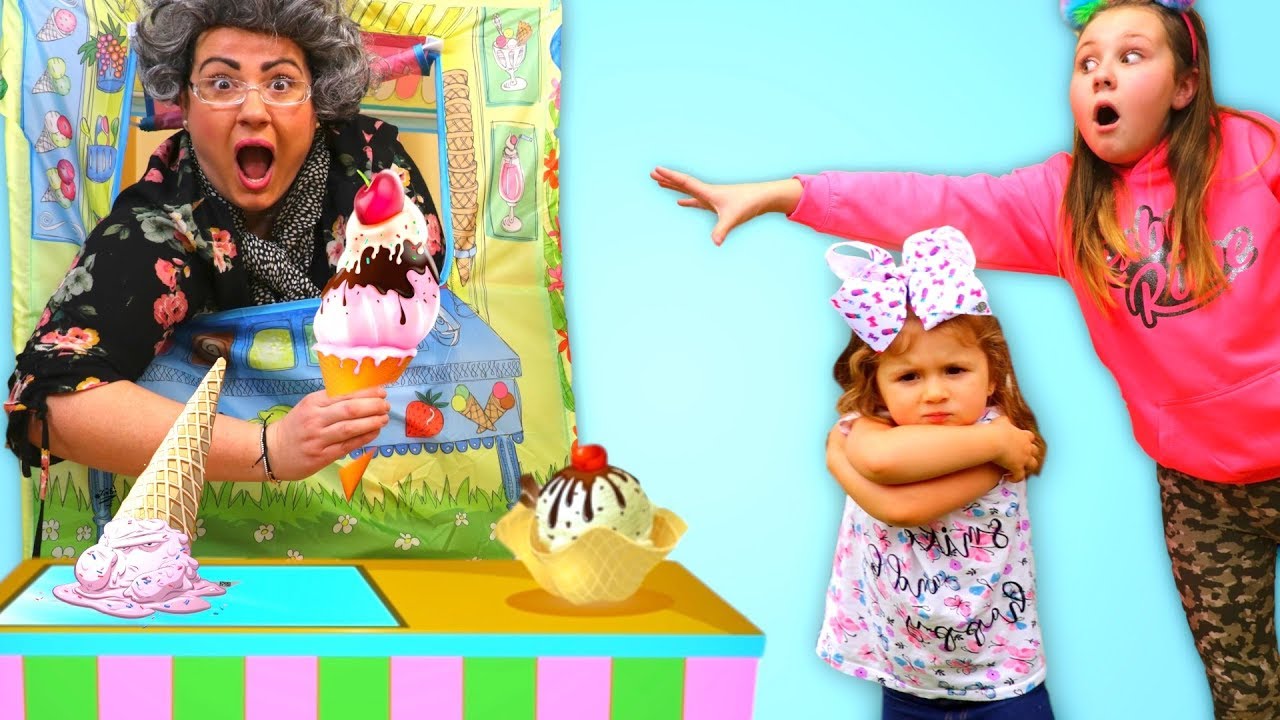 Ruby & Bonnie Pretend Play with Ice Cream at Toy Store - YouTube