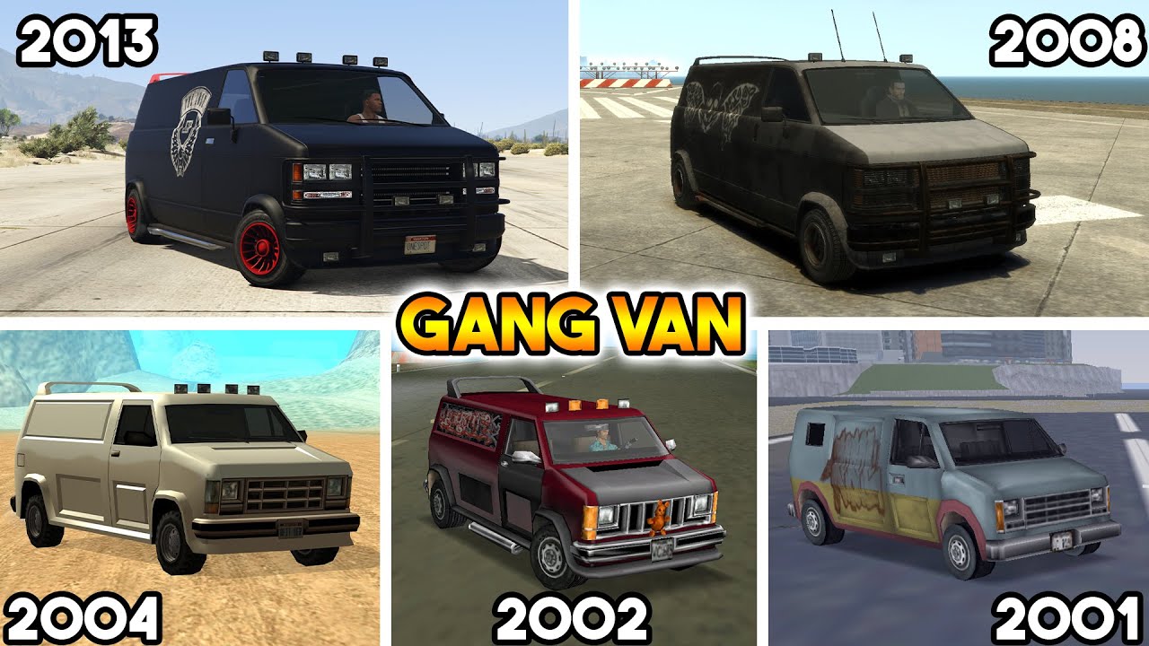 EVERY GANG VAN FROM EVERY GTA GAME ! (GTA 5 VS GTA 4 VS GTA SAN ANDREAS ...