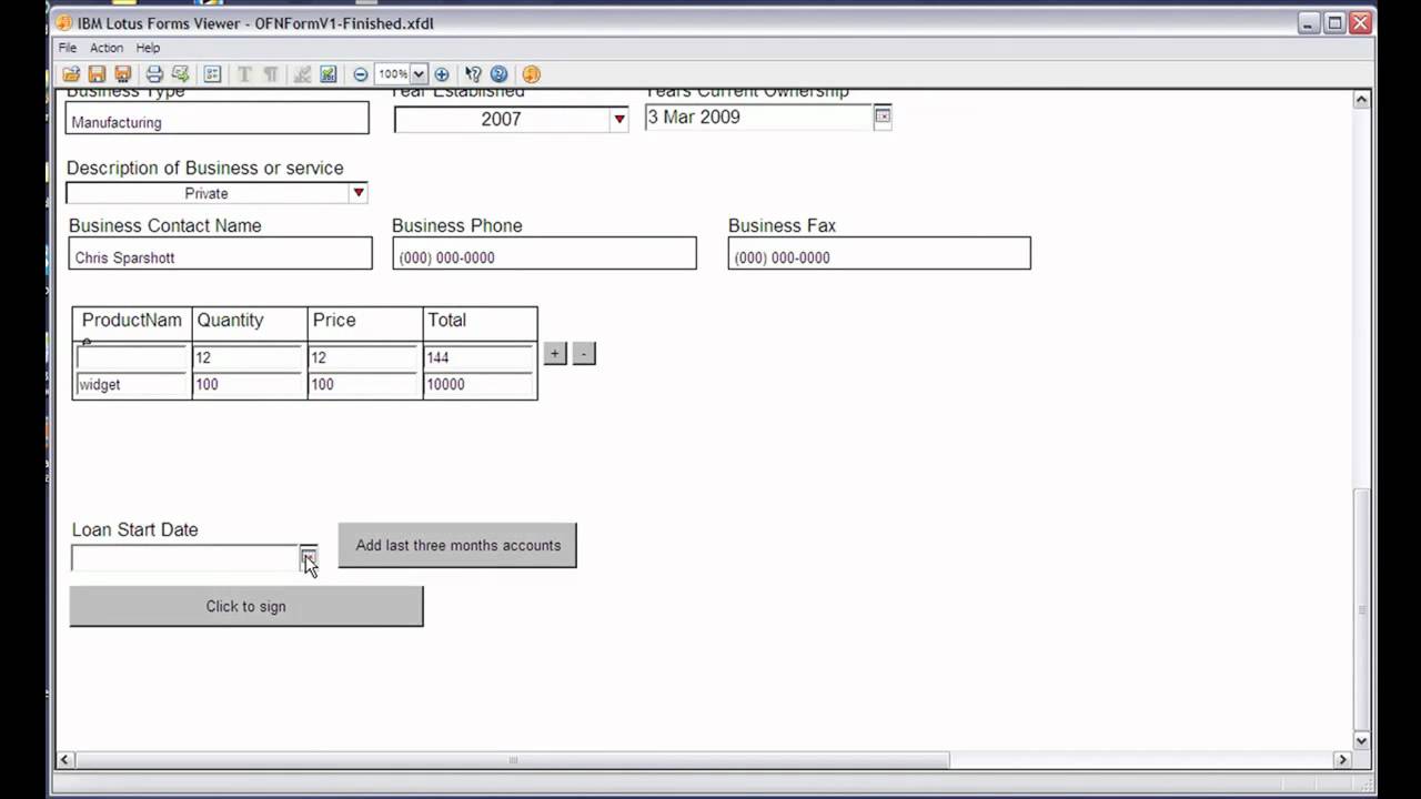 An electronic form from Lotus Forms - YouTube