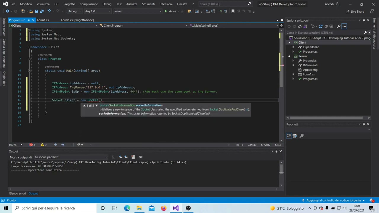 Client Programming How to Code your Own RAT with C# Tutorial #2 - YouTube
