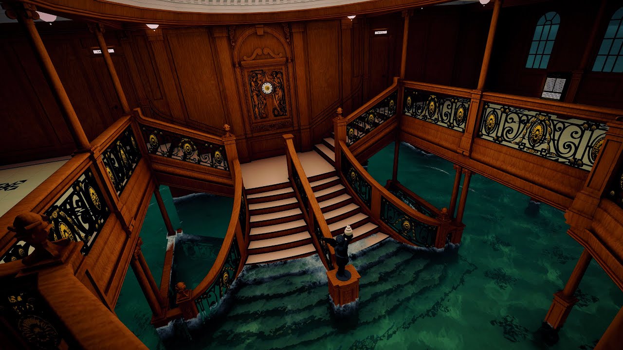 Titanic: Grand Staircase Flooding Animation - YouTube