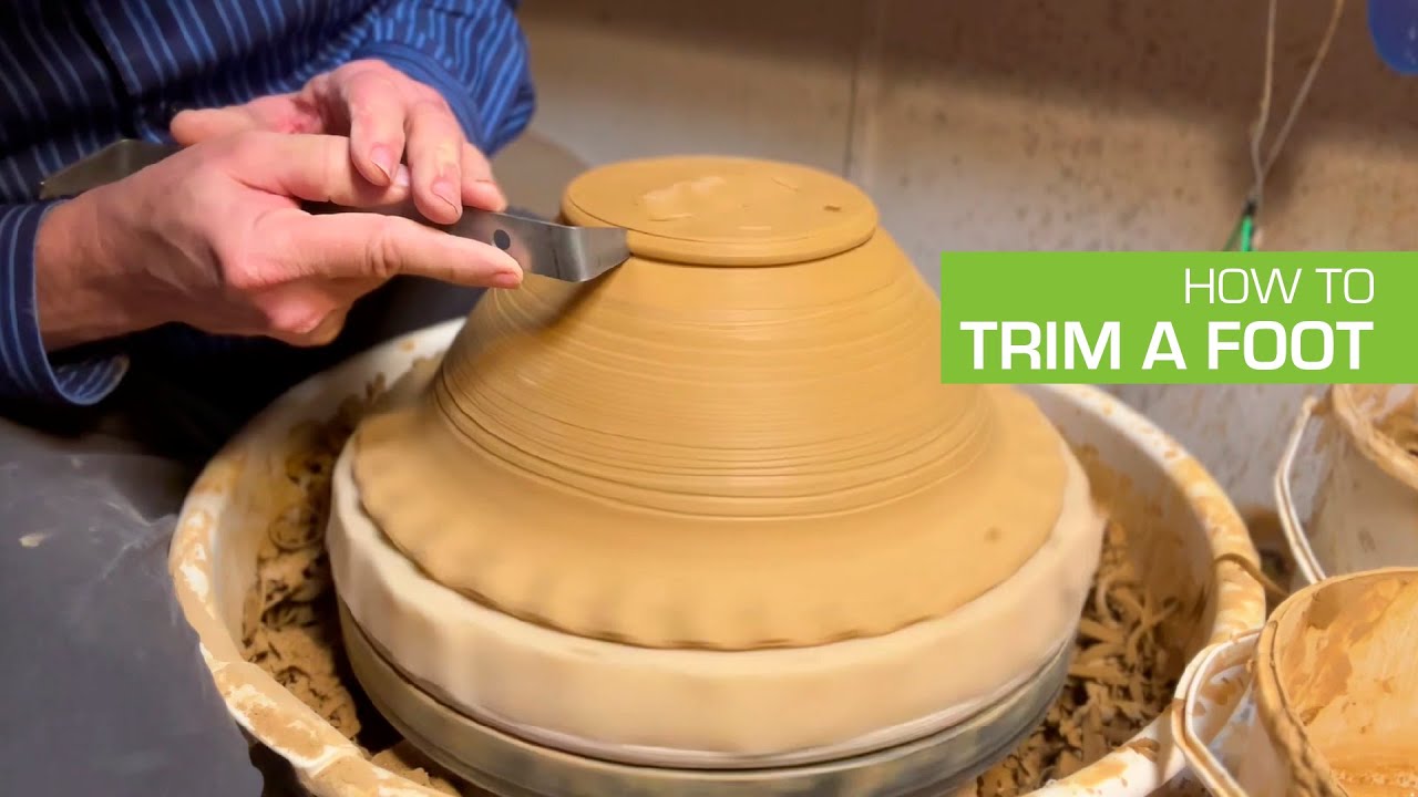 107. Trimming a Foot on Pottery - YouTube