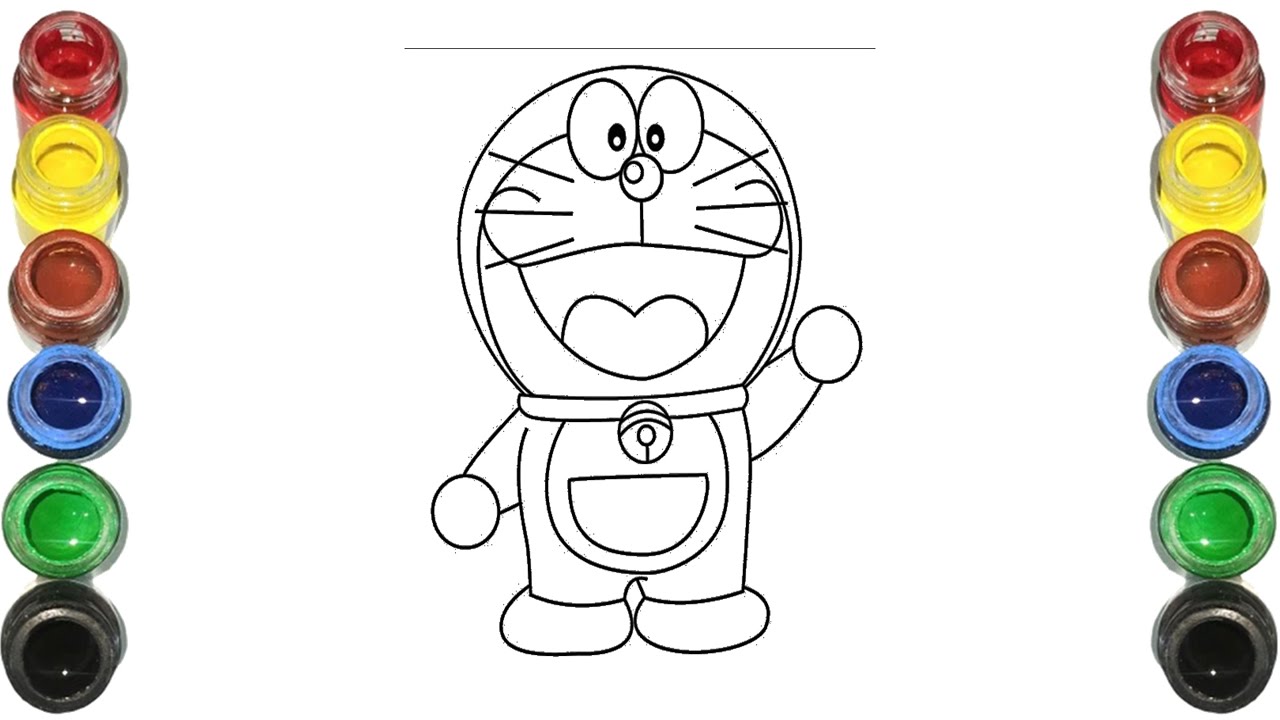 Cute Doraemon Drawing & coloring for kids & toddlers, How to draw ...