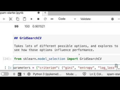 Machine Learning. Building Multiple Models with Different Parameter Values. GridSearchCv. - YouTube