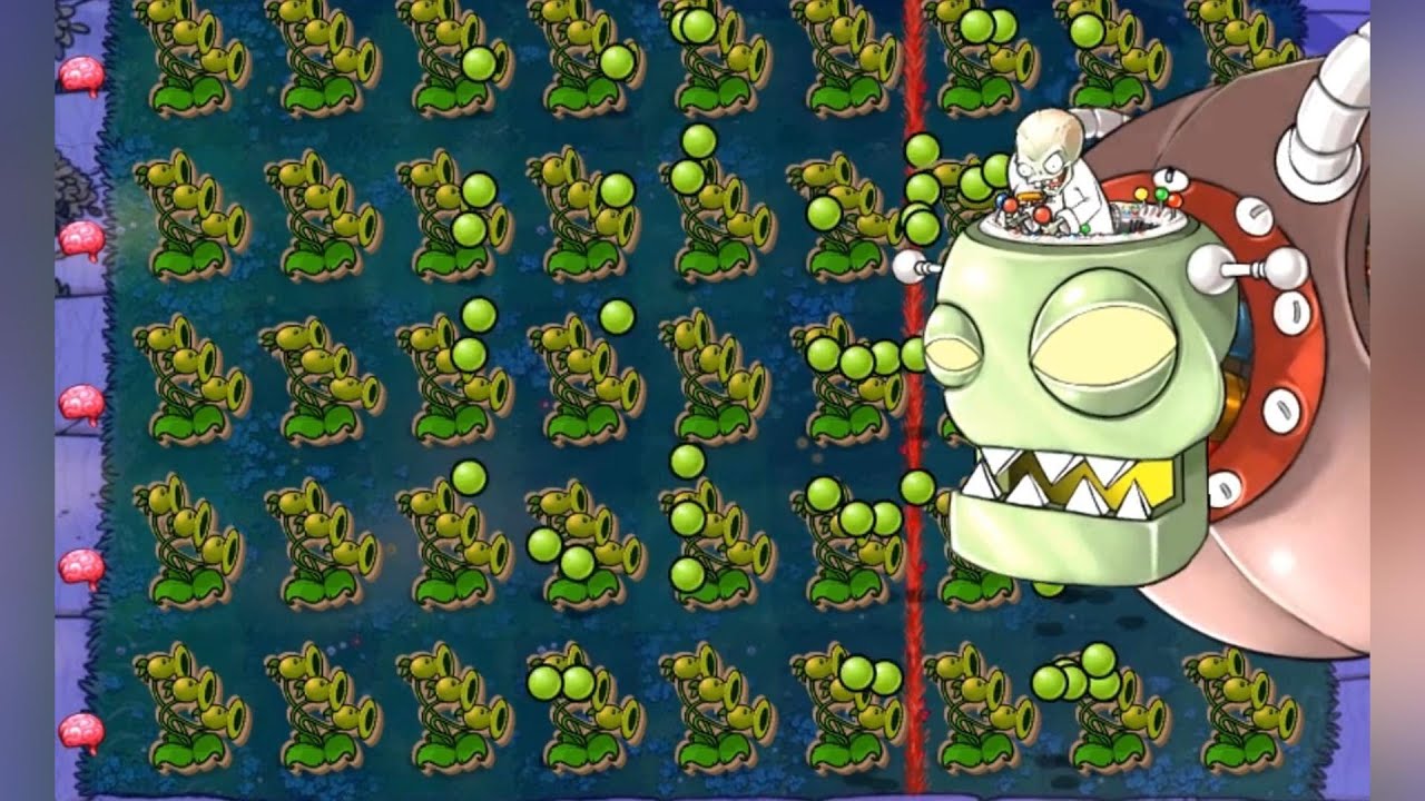 Plants vs Zombies: 95 edition full screen of peas vs Zomboss, who will ...