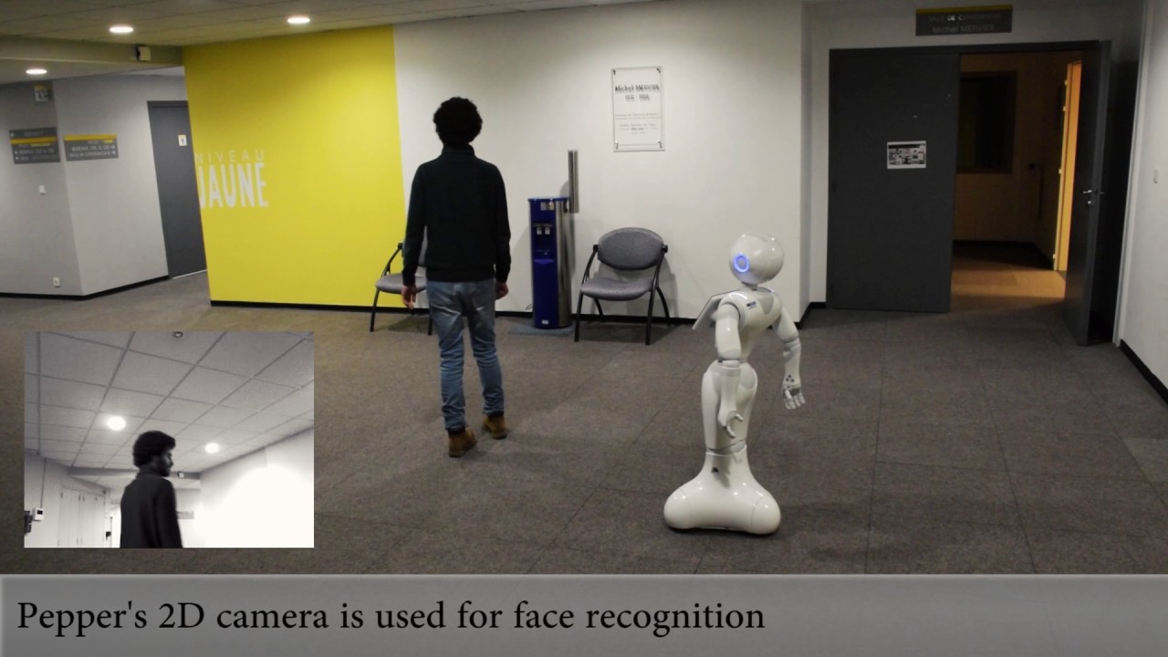 The robot Pepper follows a person using vision - YouTube