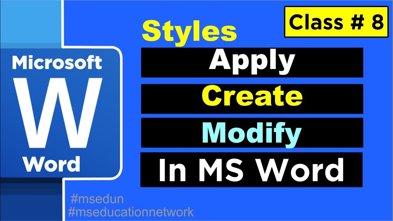 How To Apply Create And Modify Styles In Word 2016 Class 8 Learn how-to-apply-create-and-modify-styles-in-word-2016-class-8-learn
