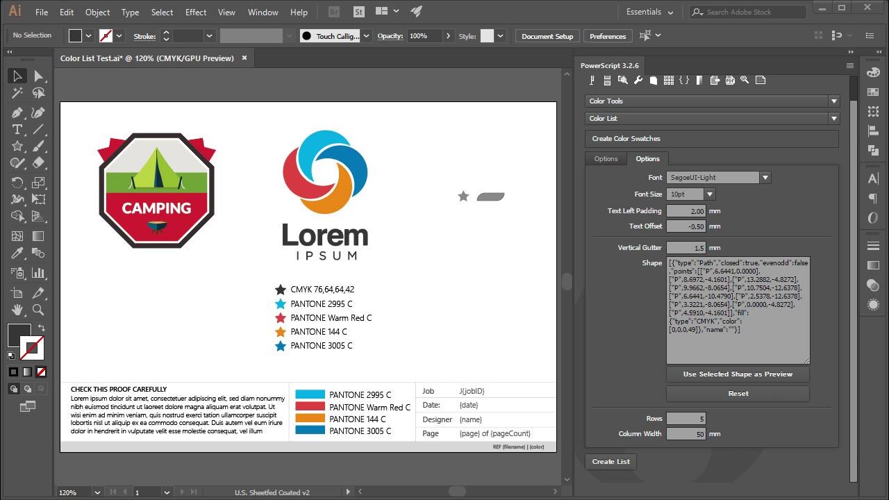 colorList PowerScript for Adobe Illustrator - YouTube