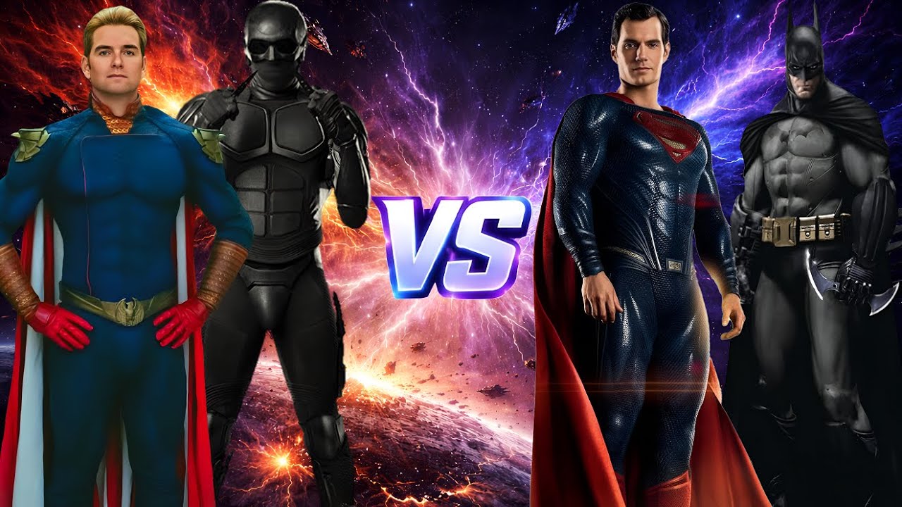 HOMELANDER & BLACK NOİR Vs SUPERMAN & BATMAN - Super insane fight ...