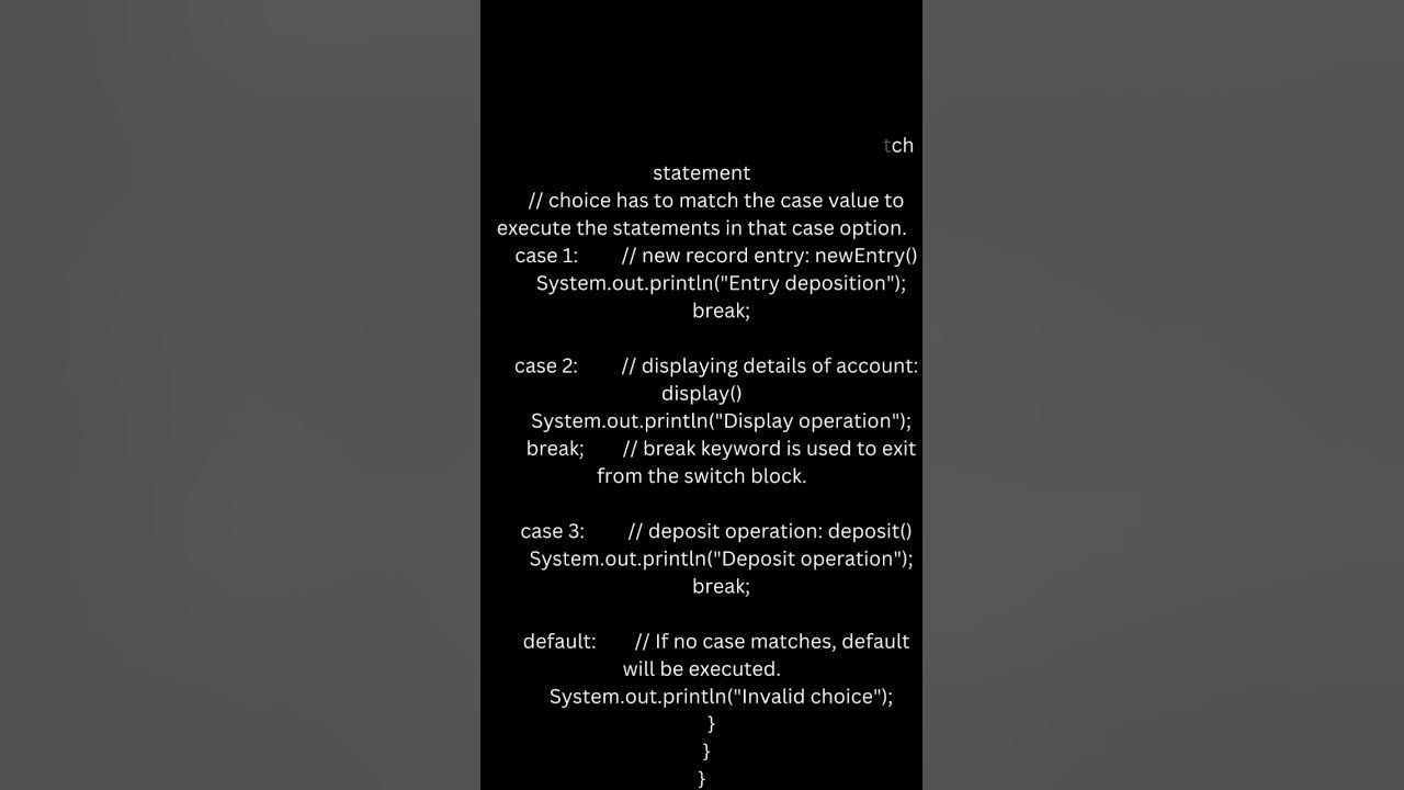 Switch Case Statement Work In Java Shorts Youtube