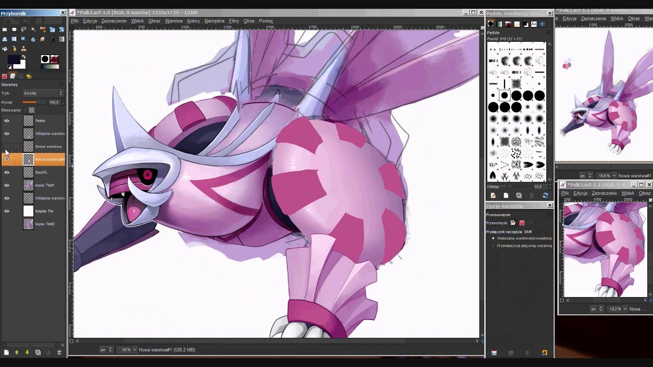 Shiny Palkia painting in GIMP - finishing the picture - YouTube