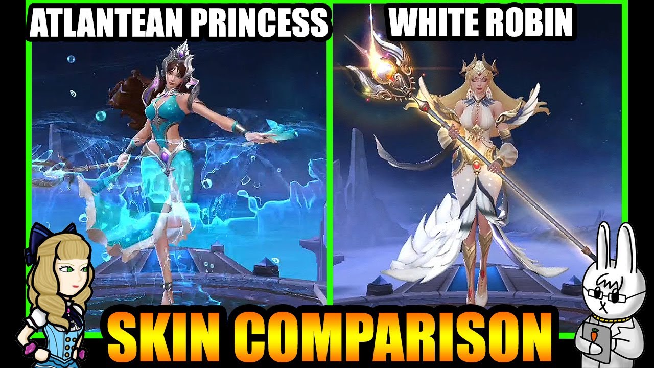 KADITA WHITE ROBIN SPECIAL SKIN VS. ATLANTEAN PRINCESS SKIN - MLBB SKIN ...