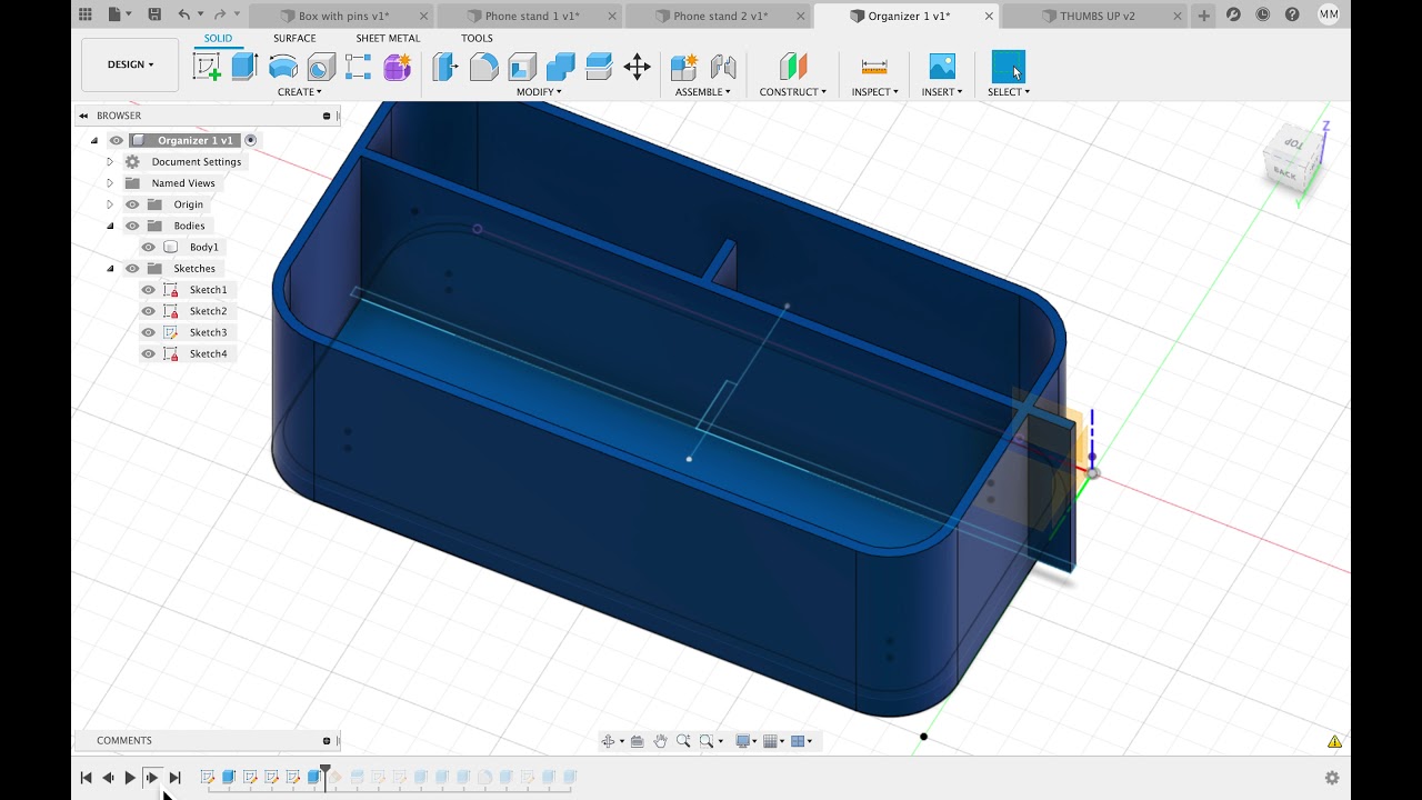 Fusion 360: Basic Desk Organizer - YouTube