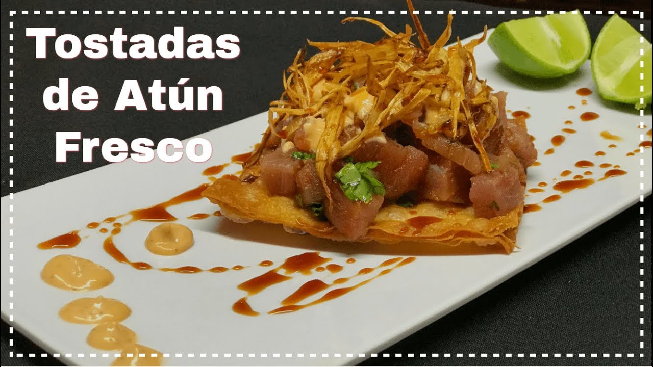 Tostadas de atún fresco - YouTube