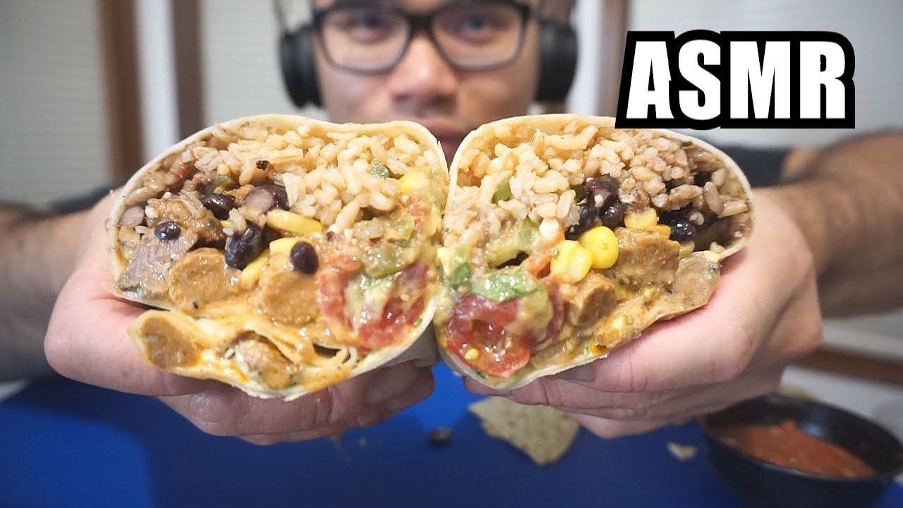 BIG GIANT BURRITO *BIG BITES ASMR *RELAXING EATING SOUNDS - YouTube
