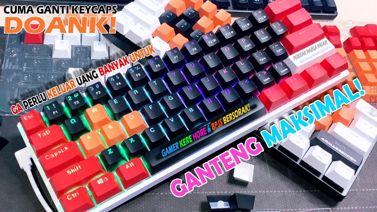 KEYBOARD MECHANICAL 60% MKA-61C GAMING DIMODIF KEYCAPS ALCHA KEYCAPS ...
